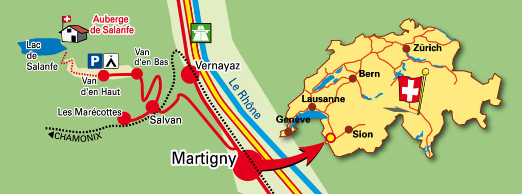 Accès à l'Auberge de Salanfe - Auberge de Salanfe